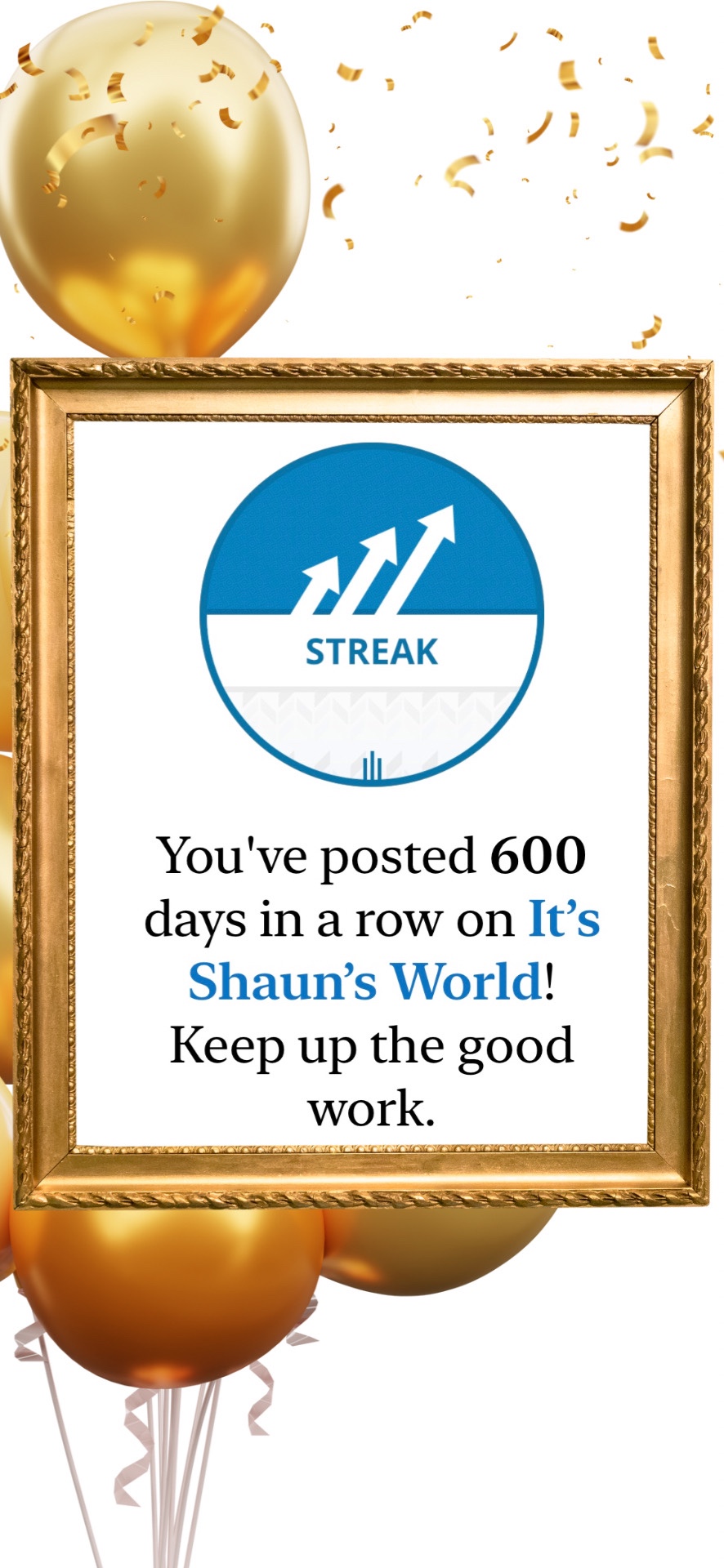 Celebrating Day 600 – It’s Shaun’s World