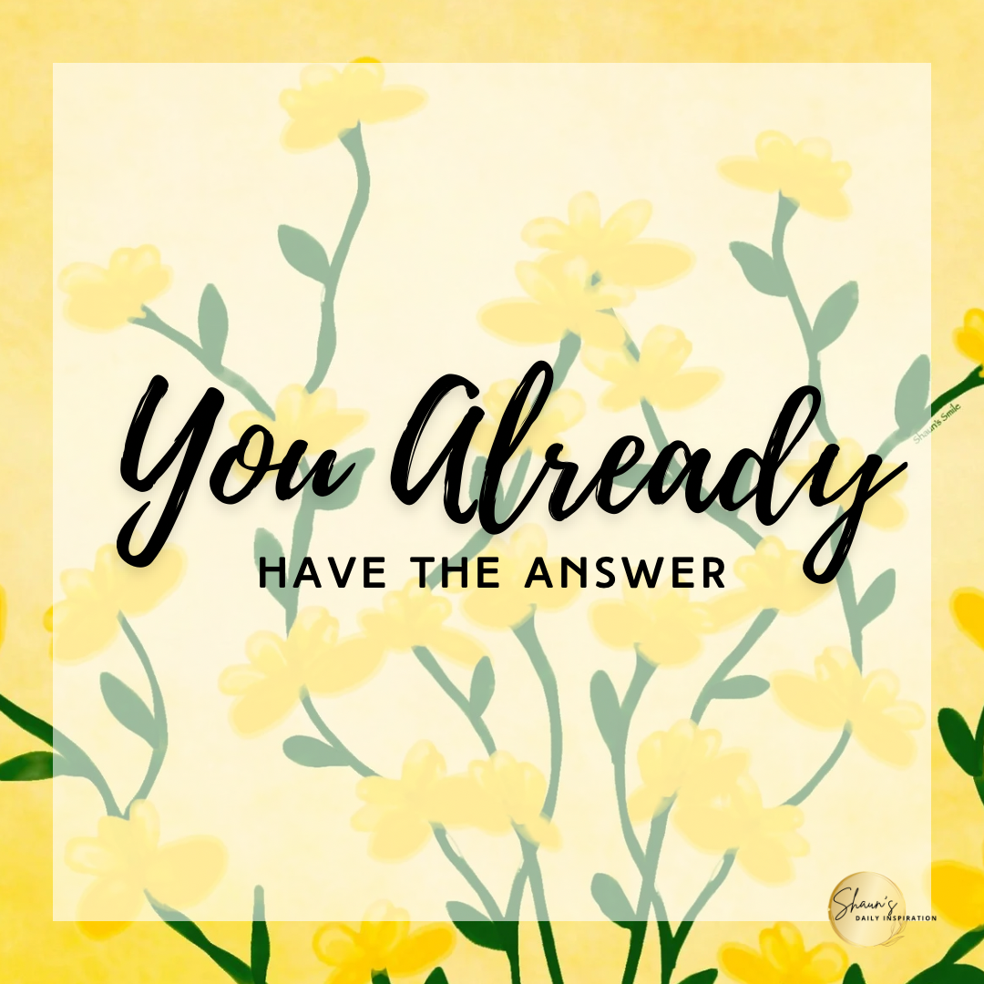 You Already Have The Answer – It’s Shaun’s World