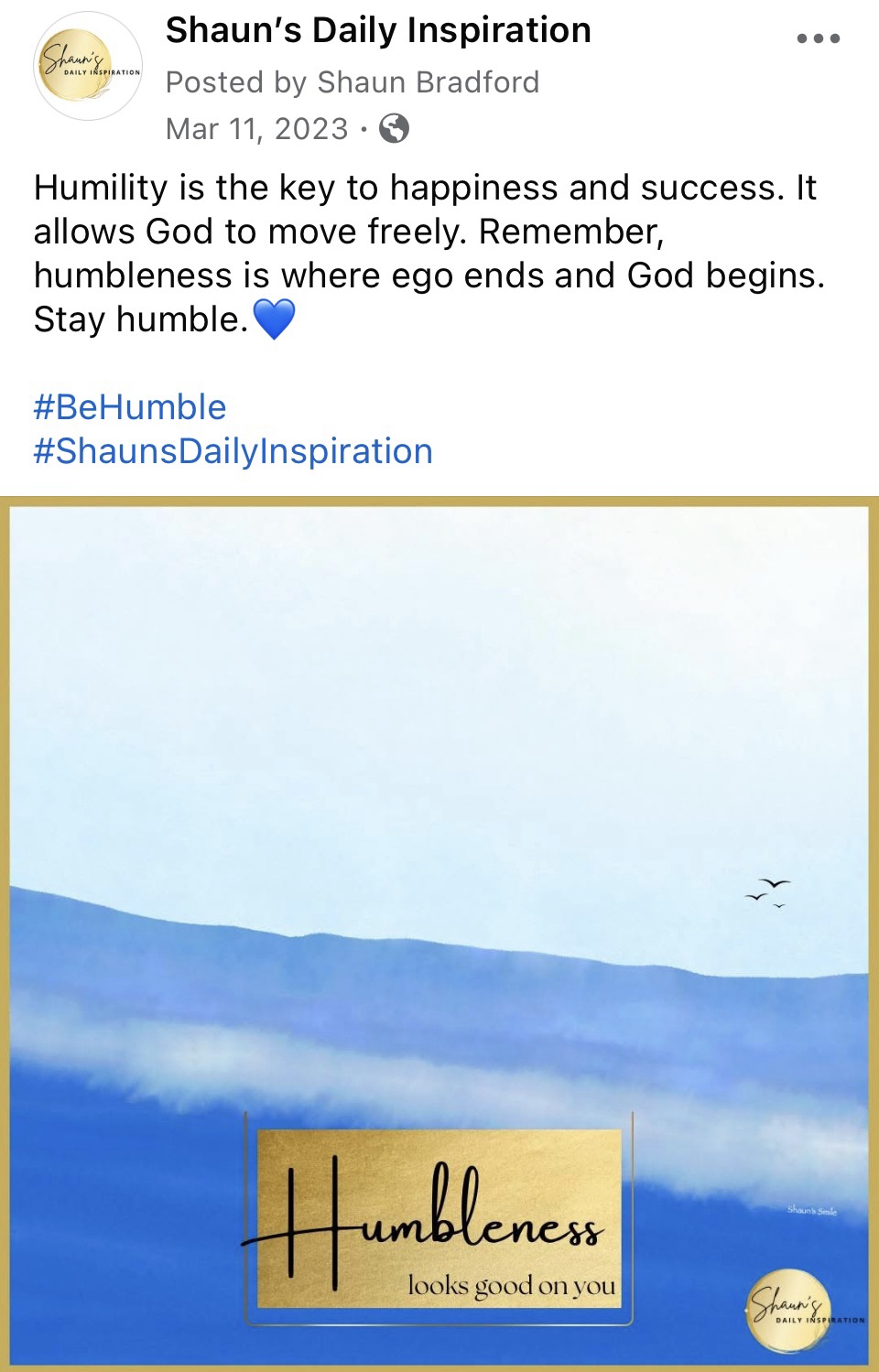 Humbleness – It’s Shaun’s World