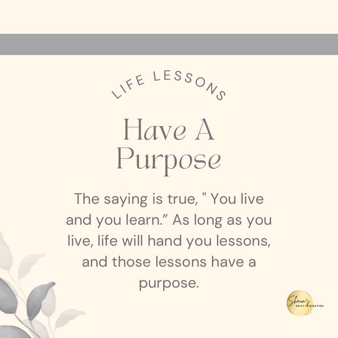 Life Lessons Have A Purpose – It’s Shaun’s World