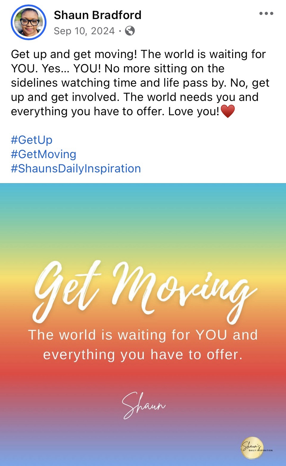 Get Up! – It’s Shaun’s World